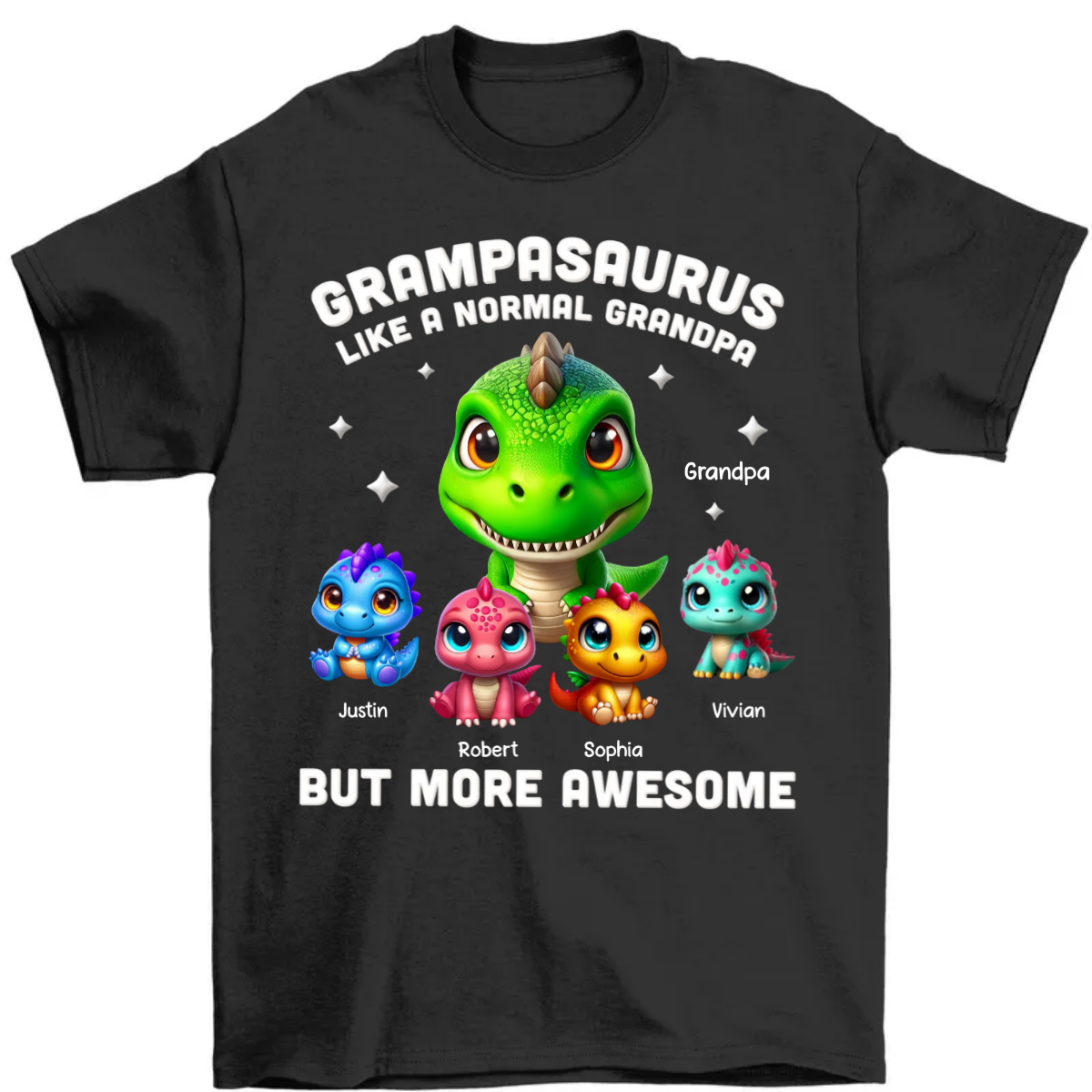 Daddysaurus Grandpasaurus 3D Dinosaurs Personalized Shirt - YeCustom