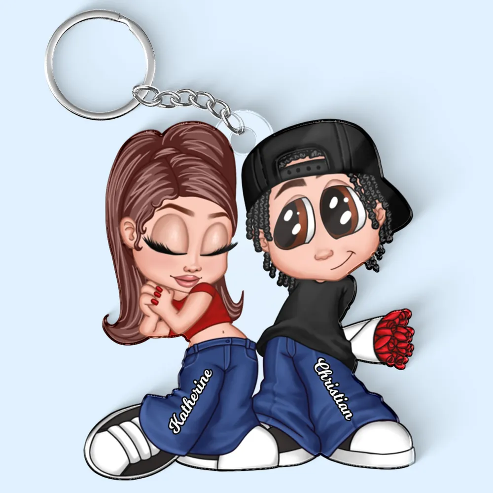 Y2K Couple Personalized Acrylic Keychain, Gift For Him, For Her – YeCustom