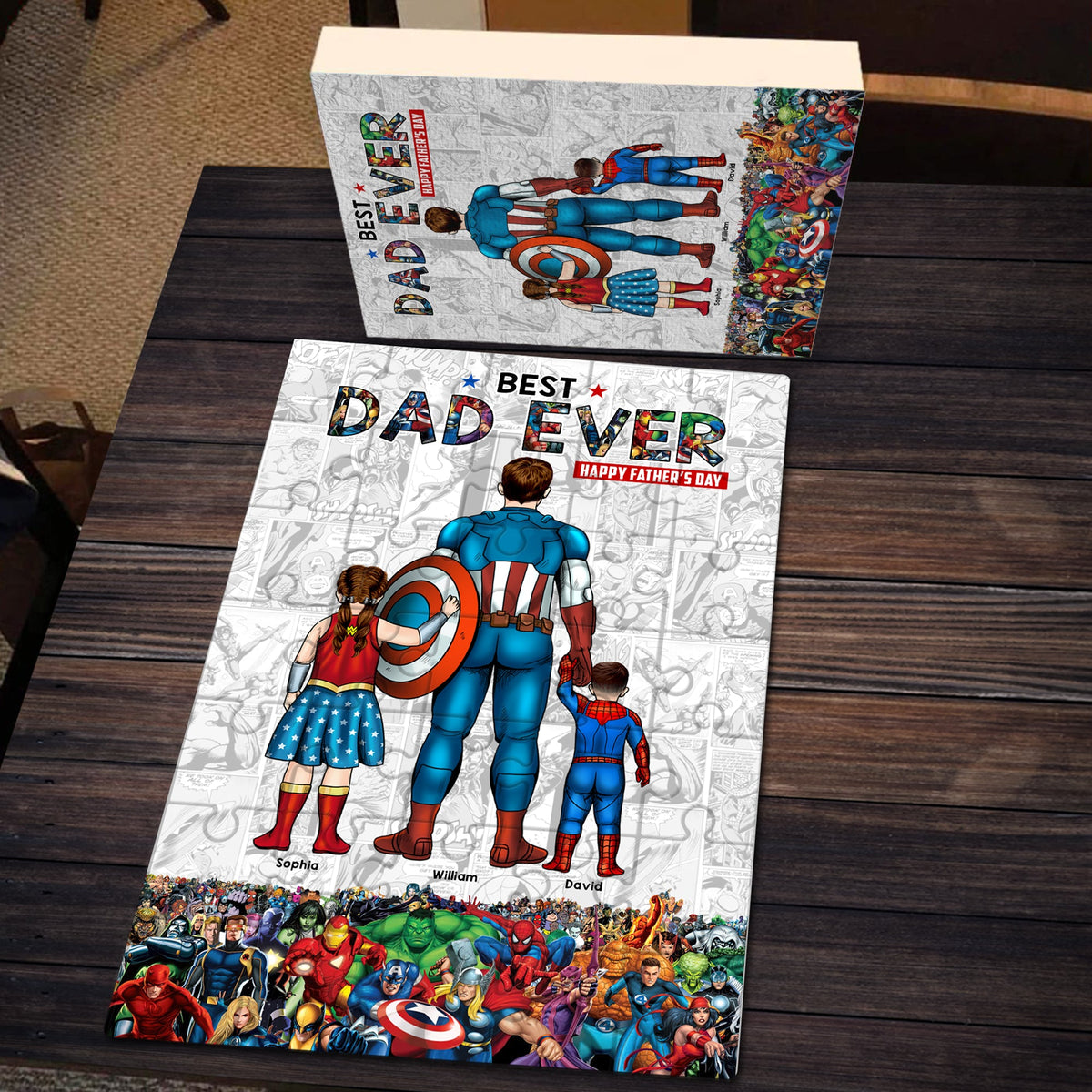 Best Dad Ever Super DAD - Gift For Dad - Personalized Custom Jigsaw Pu ...