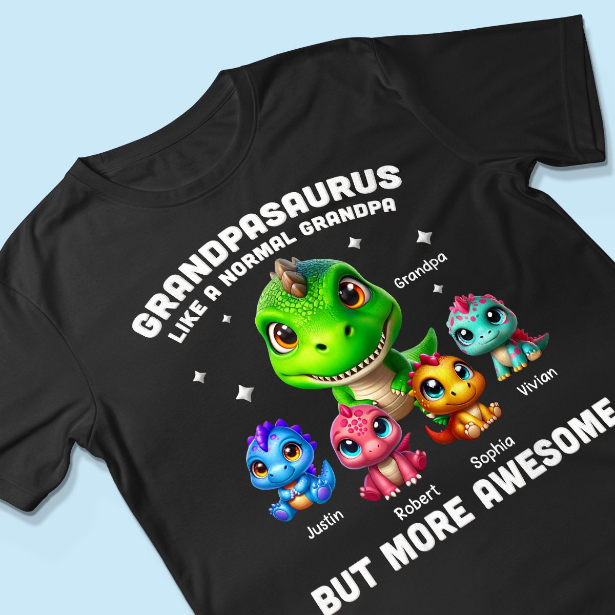 Daddysaurus Grandpasaurus 3D Dinosaurs Personalized Shirt - YeCustom