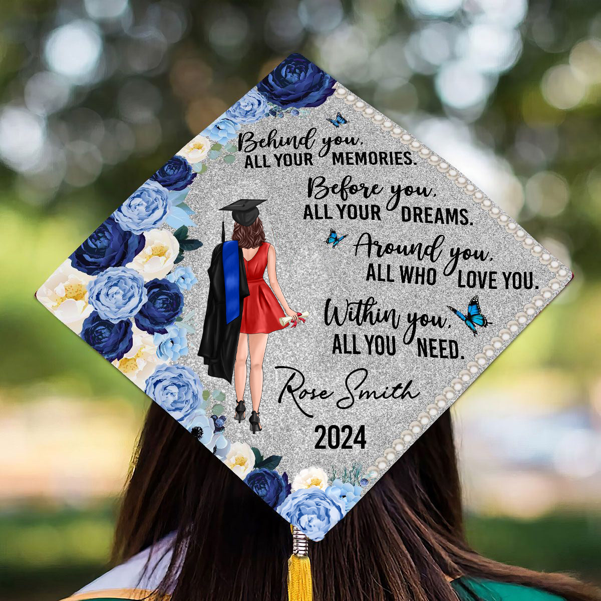 Behind You Flowers Senior Graduation Gift Personalized Printed Graduat ...