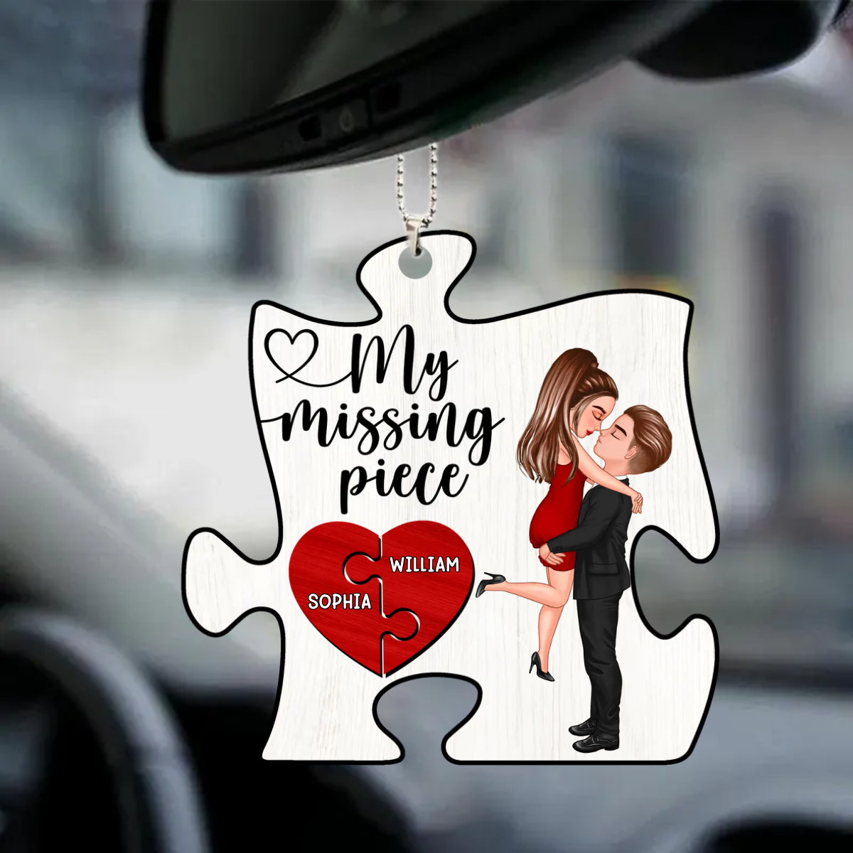My Missing Piece Couple Hugging Kissing Valentine‘s Day Gift Puzzle Sh ...