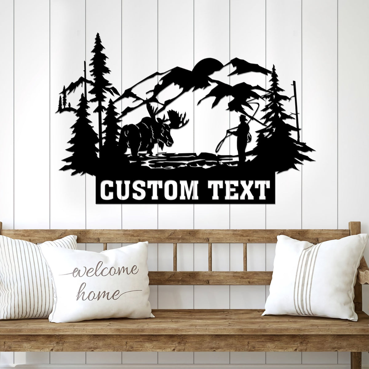 Moose Rustic Custom Text Metal Moose Sign, Last name Moose Sign for Ou ...