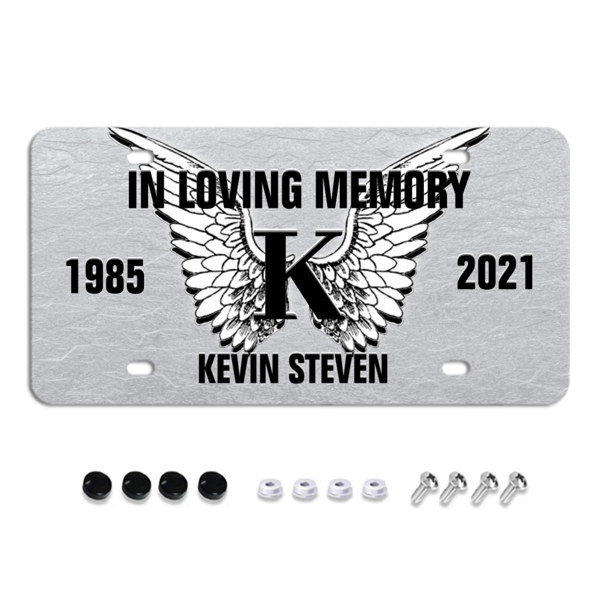 Cool Custom Monogram In Loving Memory Memorial Front License Plate ...