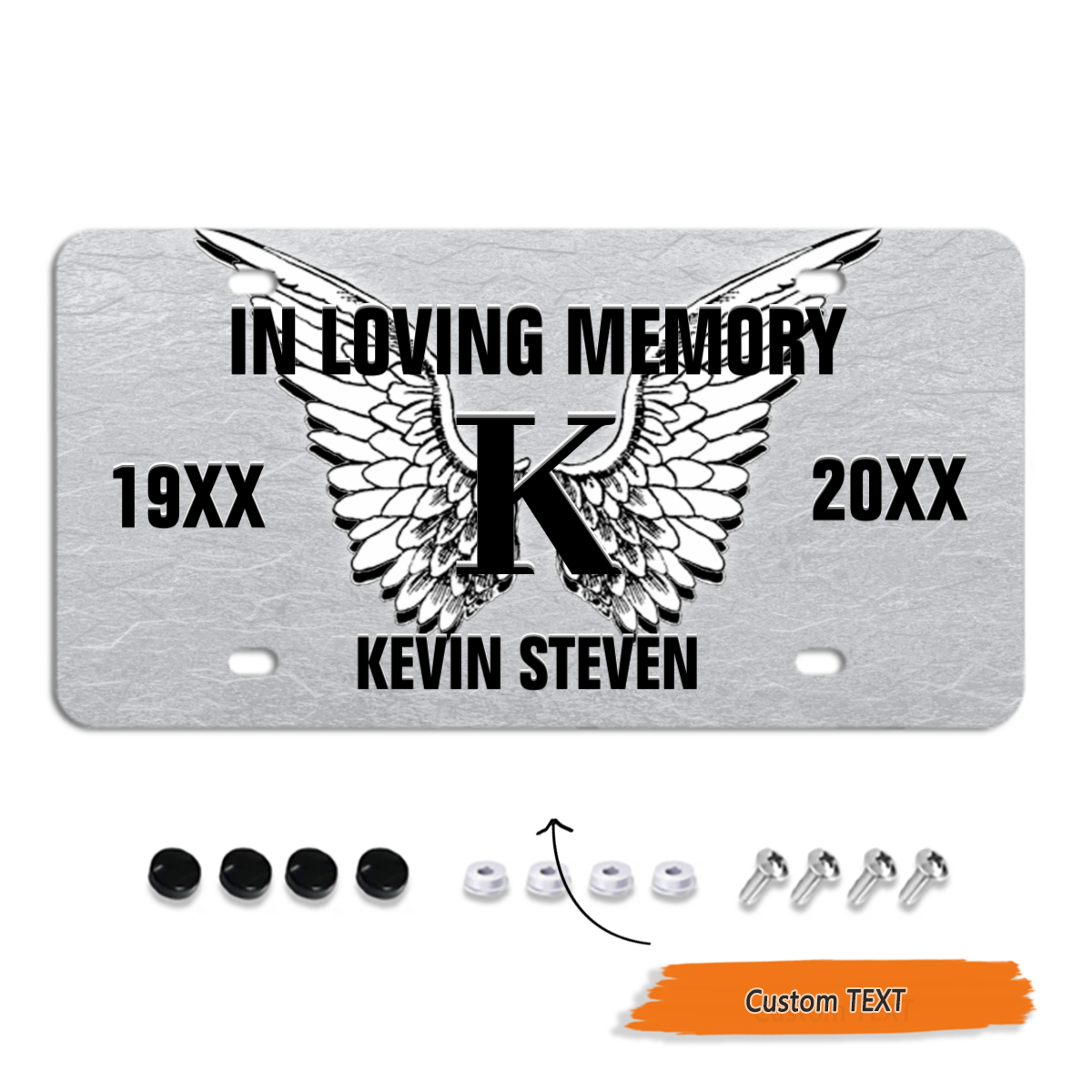 Cool Custom Monogram In Loving Memory Memorial Front License Plate ...