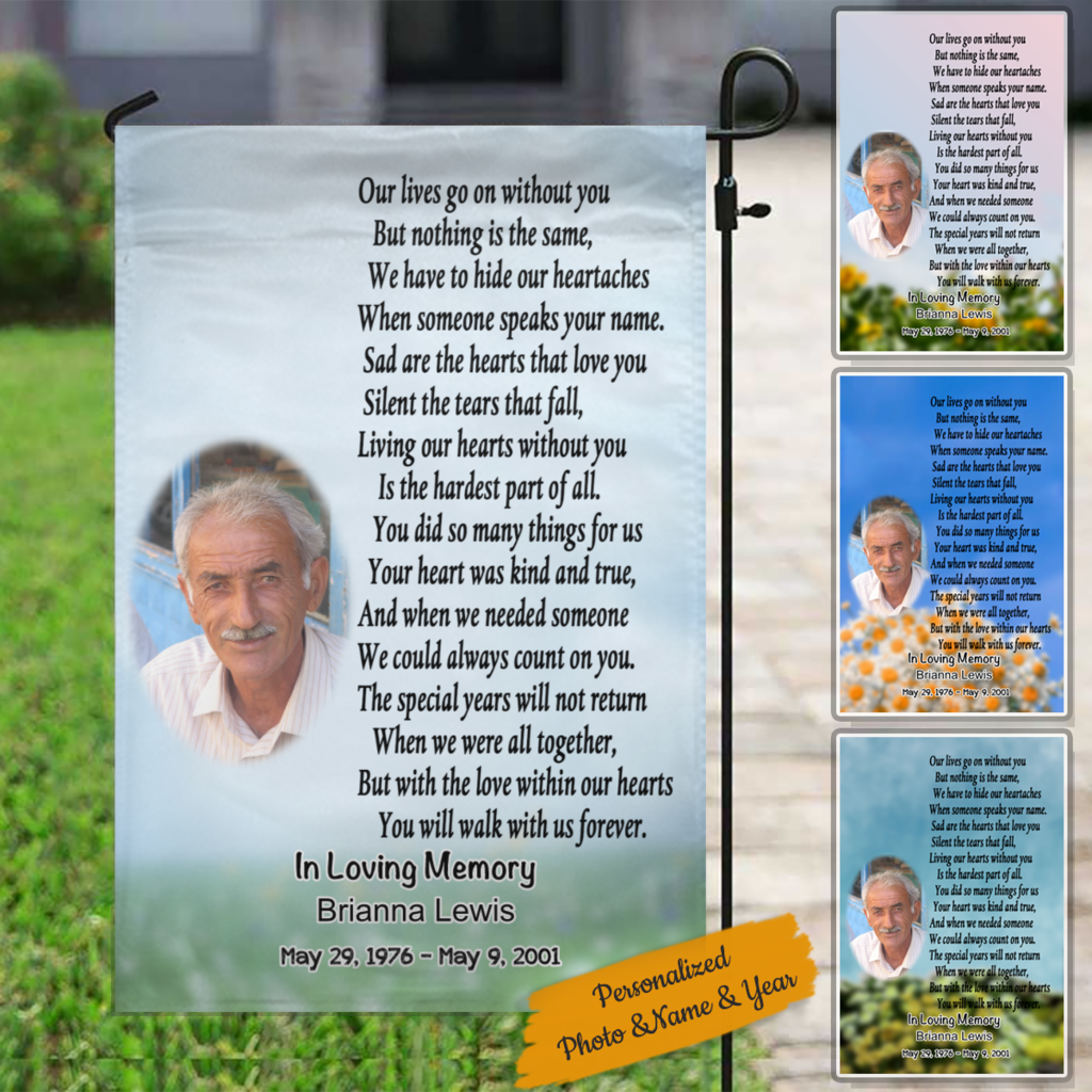 Photo Flag, Custom Made Flag, Sympathy Flag, Funeral Gifts, Cemetery D ...