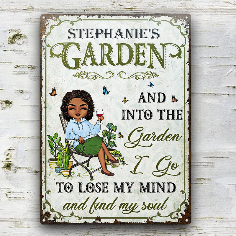 And Into The Garden I Go Gardening Vertical - Garden Sign - Personaliz ...