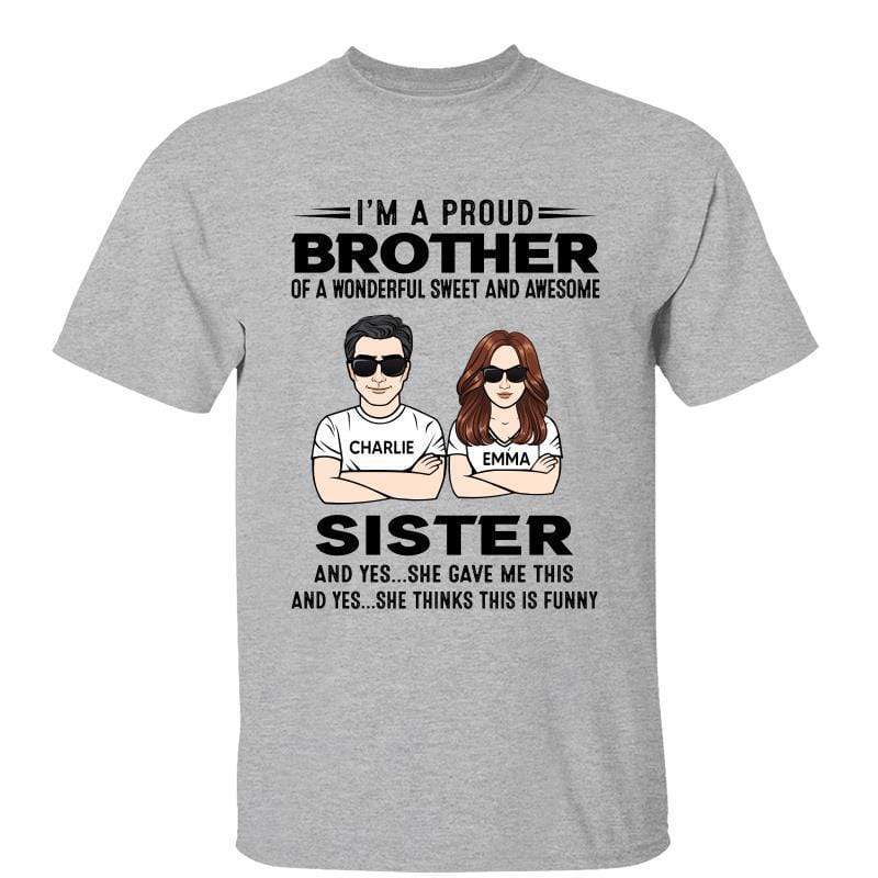 Proud Brother Of Sister Personalized Shirt - YeCustom