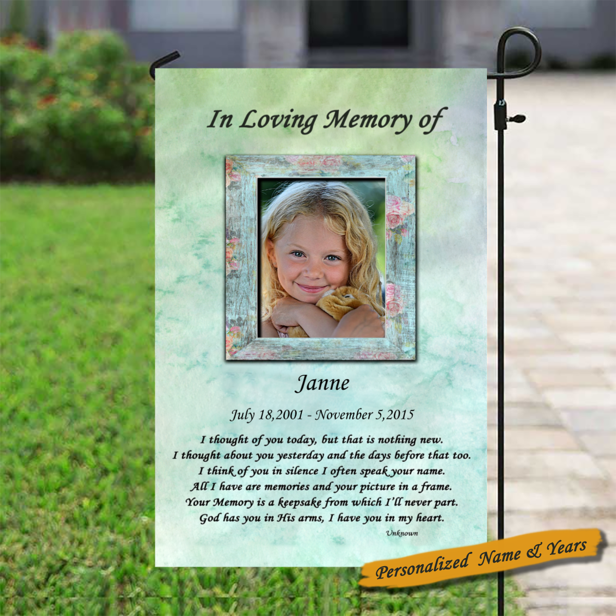 Personalized graves Flag, Sympathy Flag, Custom Flag, Memorial Gifts ...