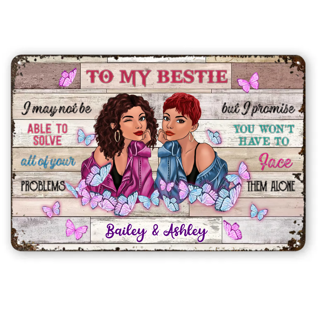 Butterfly Fashion Besties Personalized Horizontal Metal Signs – YeCustom