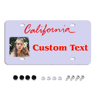 California Custom License Plates, Personalized Photo & Text & Backgrou ...