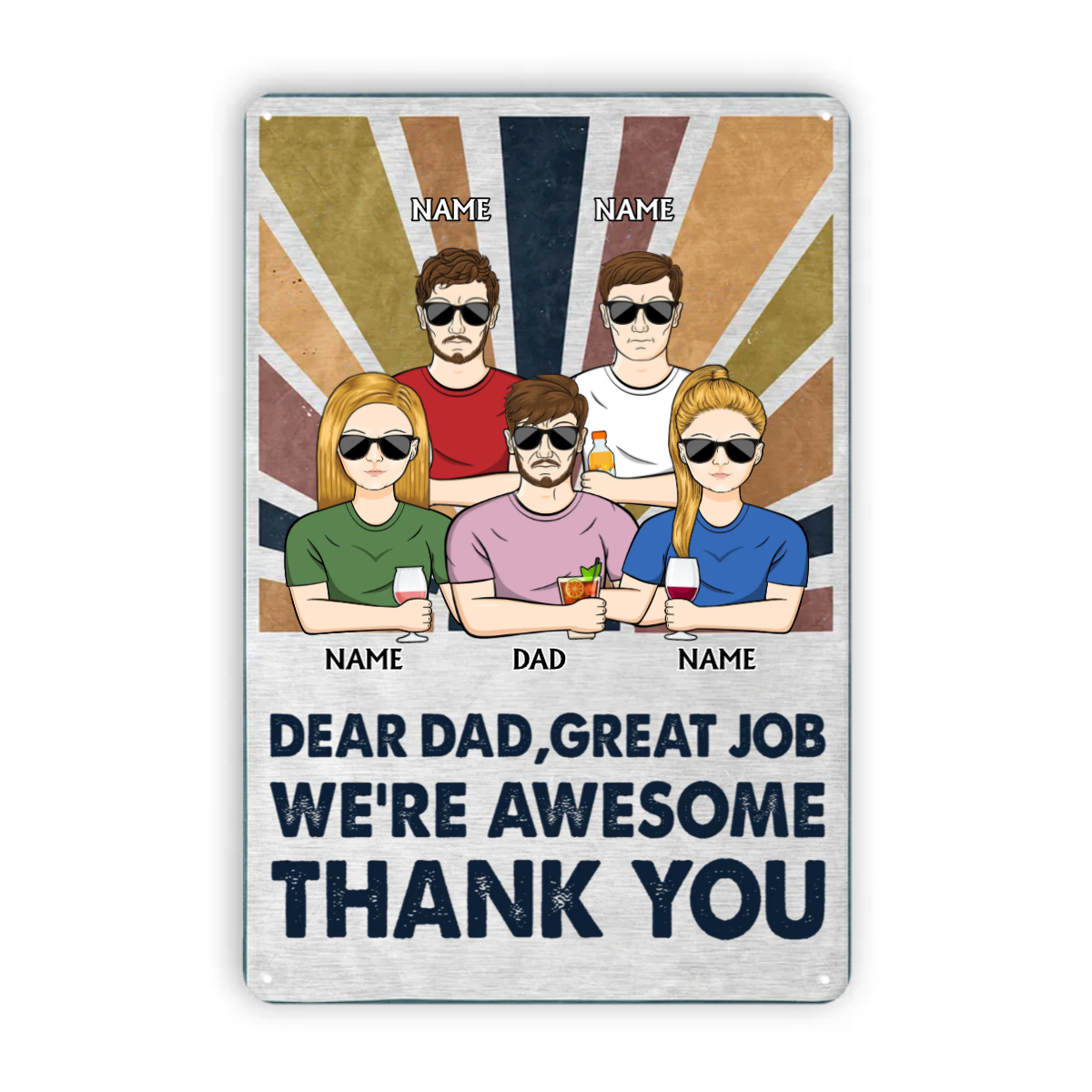 Dear Dad Great Job I'm Awesome Thank You - Father Gift - Personalized ...