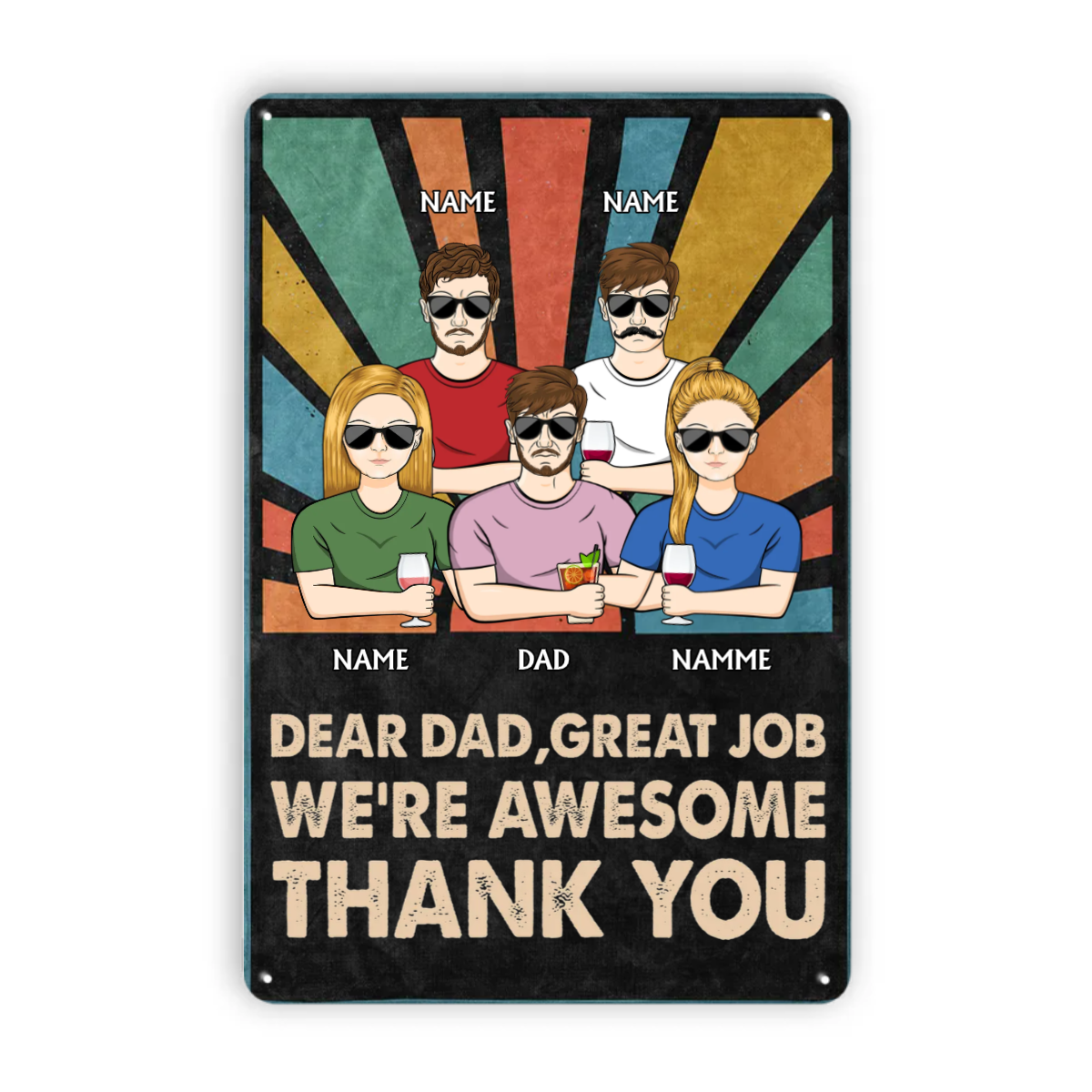 Dear Dad Great Job We're Awesome Thank You - Father Gift - Personalize ...