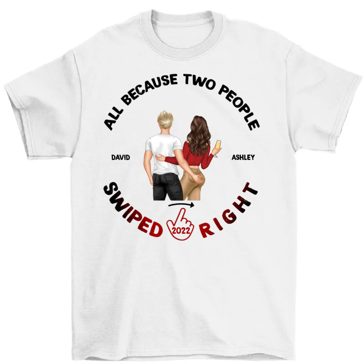 Two People Swiped Right Light - Gift For Couples - Personalized Custom ...