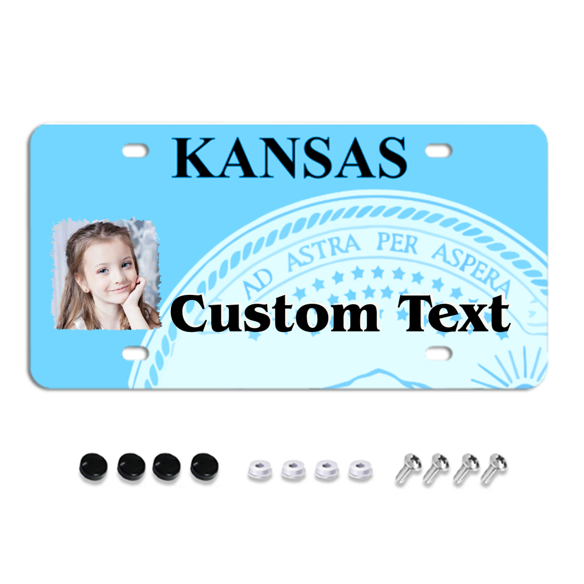Kansas Custom License Plates, Personalized Photo & Text & Background ...