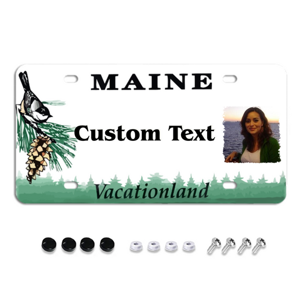 Maine Custom License Plates, Personalized Photo & Text & Background ...