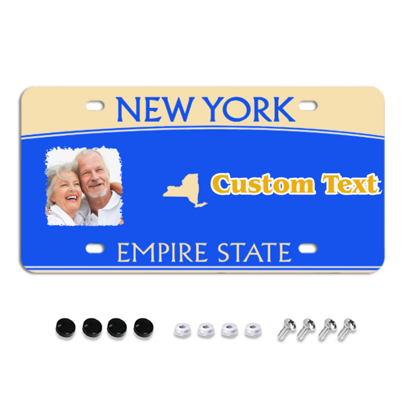 New York Custom License Plates, Personalized Photo & Text & Background ...