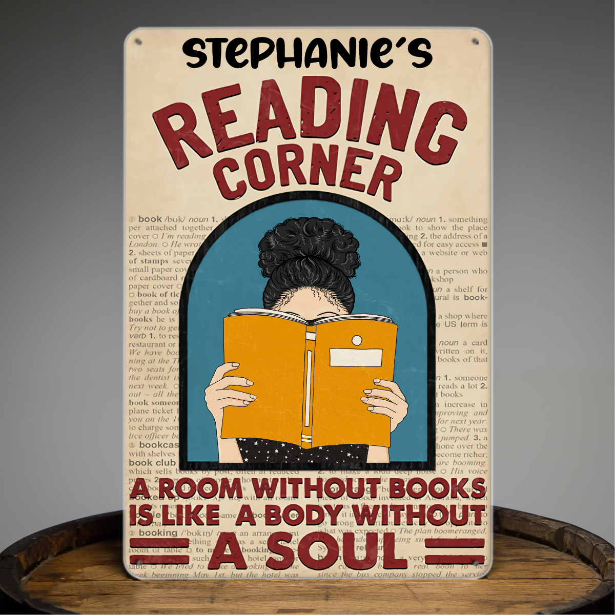 Reading Corner A Room Without Books Personalized Metal Signs - YeCustom