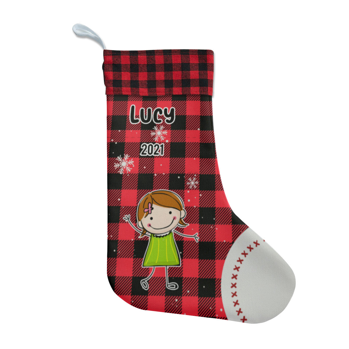 Personalized Name Christmas Kids Stocking Two-Sided Design - YeCustom